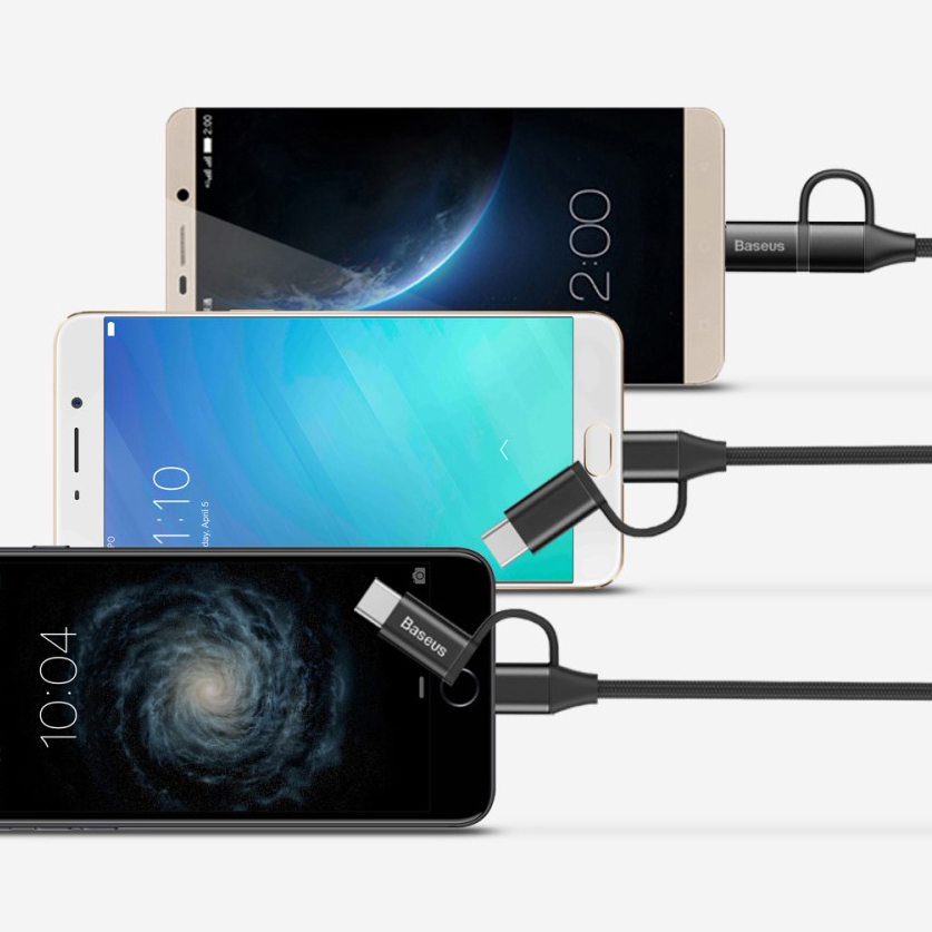 Baseus iPhone / iPad / Android / Micro USB Type-C Cable (Black)